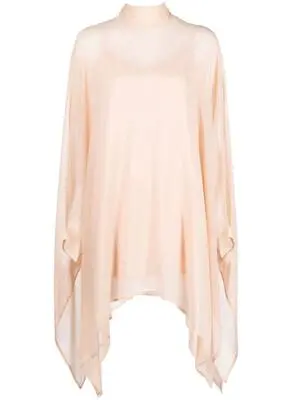 P.a.r.o.s.h P. A.r. O.s. H. Funnel-neck Silk Tunic - Carne