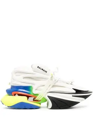 Balmain Unicorn Sneakers With Color-block Design - White