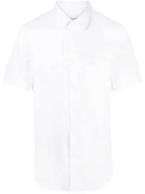 Lacoste Logo-embroidered Short-sleeve Cotton Shirt - White