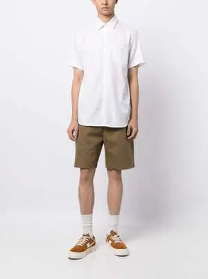 Lacoste Logo-embroidered Short-sleeve Cotton Shirt - White