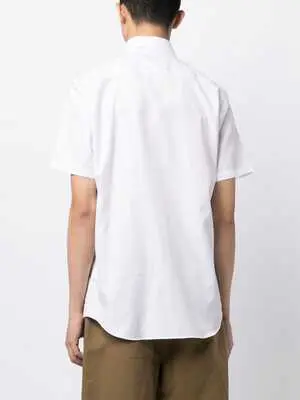 Lacoste Logo-embroidered Short-sleeve Cotton Shirt - White