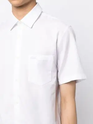 Lacoste Logo-embroidered Short-sleeve Cotton Shirt - White