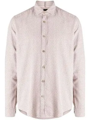 BOSS Micro-dot Cotton Shirt - Brown