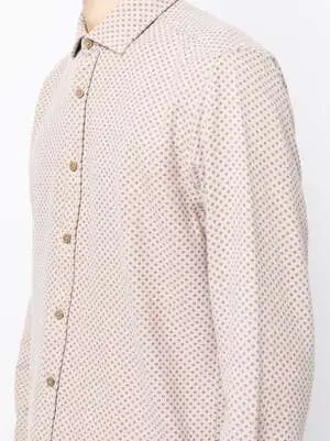 BOSS Micro-dot Cotton Shirt - Brown