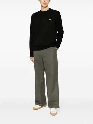 BOSS Logo-print Ribbed Jumper - Black