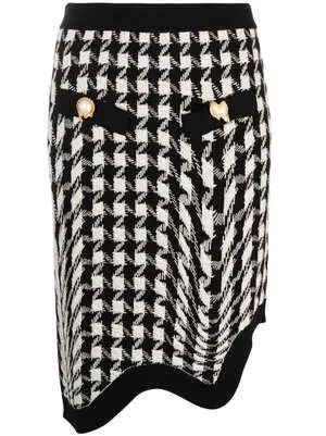 Moschino Houndstooth Virgin Wool Skirt