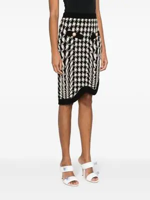 Moschino Houndstooth Virgin Wool Skirt