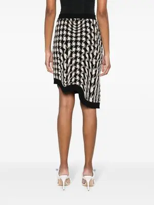 Moschino Houndstooth Virgin Wool Skirt