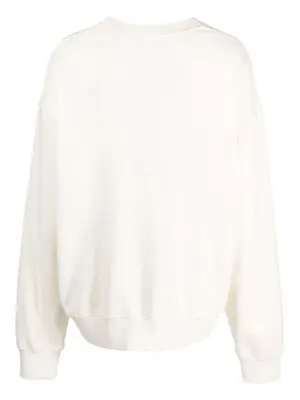 NAHMIAS Rhinestone-embellished Logo-print Cotton Sweatshirt - Neutrals