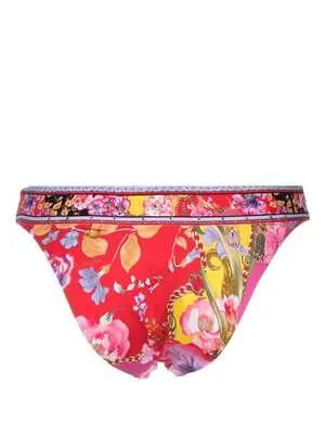 Camilla Floral-print Bikini Bottoms - Pink