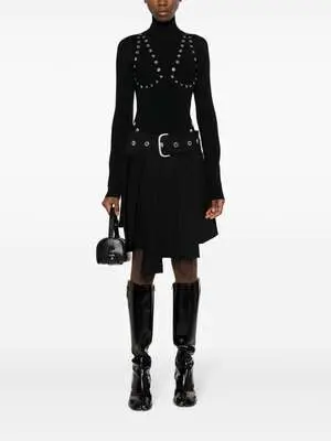 Off-White Eyelet-embellished Knitted Top