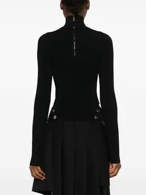 Off-White Eyelet-embellished Knitted Top