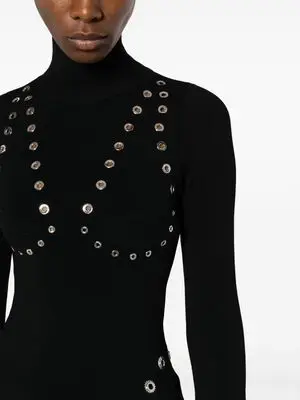 Off-White Eyelet-embellished Knitted Top