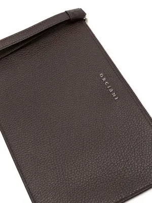 ORTIGNI Leather Clutch - Brown