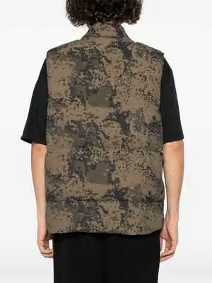 REPRESENT Camouflage-print Puffer Gilet - Brown