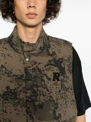 REPRESENT Camouflage-print Puffer Gilet - Brown