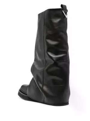 Attico Robin Layered Boots - Black