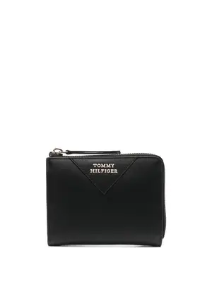 Tommy Hilfiger Medium Logo-lettering Leather Wallet - Black