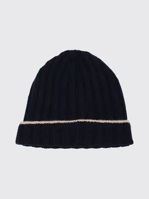 Brunello Cucinelli Ribbed Pure Cashmere Beanie Blue