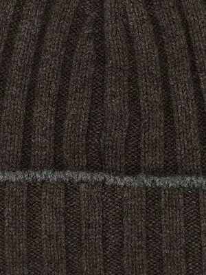 Brunello Cucinelli Ribbed Pure Cashmere Beanie - Brown
