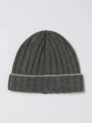 Brunello Cucinelli Brunello Cucinelli Ribbed Cashmere Cap Charcoal