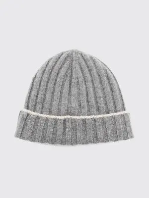 Brunello Cucinelli Ribbed Pure Cashmere Beanie - Grey 1