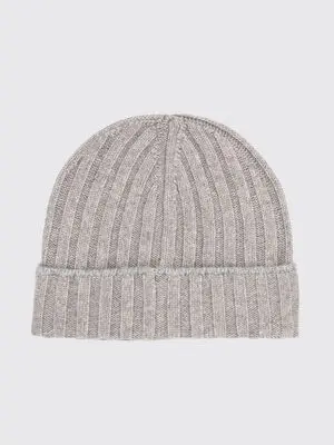 Brunello Cucinelli Ribbed Pure Cashmere Beanie Grey 2