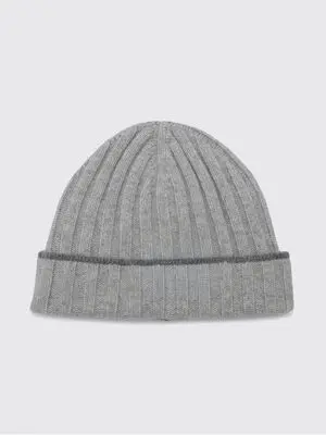 Brunello Cucinelli Ribbed Knit Beanie - Grey