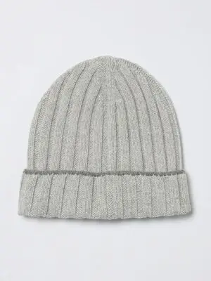 Brunello Cucinelli Ribbed Cashmere Cap - Mouse Grey