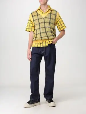 Marni Mohair Blend Check Pattern Vest - Yellow