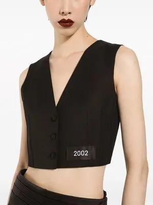 Dolce & Gabbana Number-patch Tailored Cropped Vest