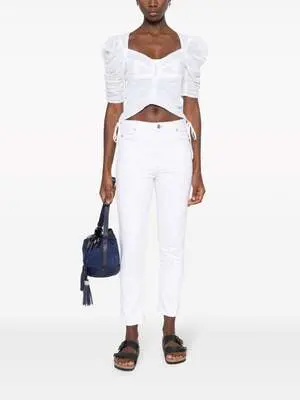 MARANT ETOILE Nea Cotton Slim-fit Trousers - White