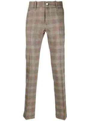 JACOB COHЁN Plaid-check Wool-blend Trousers - Brown