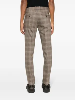 JACOB COHЁN Plaid-check Wool-blend Trousers - Brown