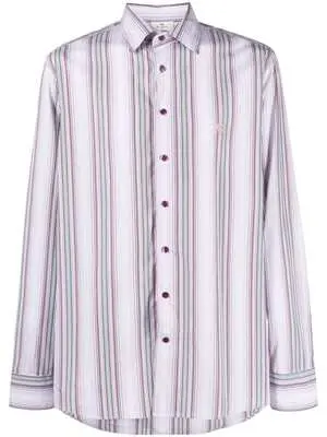 Etro Logo-embroidered Striped Shirt