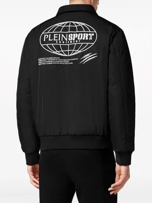 PLEIN SPORT Logo-patch Matte-finish Bomber Jacket