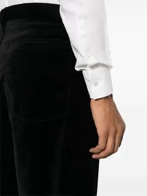 Comme Des Garçons Straight-leg Velvet Trousers