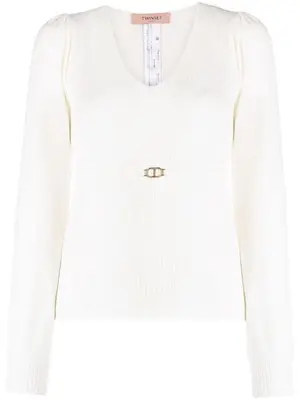 TWINSET Logo-buckle Belted Jumper
