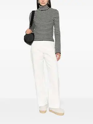 JIL SANDER Logo-patch Striped Wool Sweater - Blue