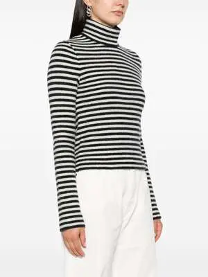 JIL SANDER Logo-patch Striped Wool Sweater - Blue
