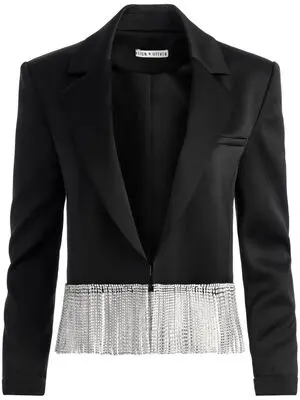 Alice + Olivia Shan Fringed-edge Jacket - Black