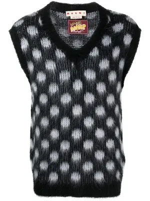 Marni Polka-dot Brushed-knit Vest