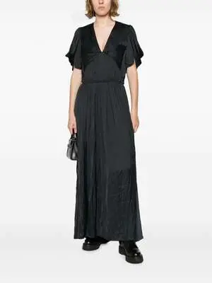 Zadig&Voltaire Bow-embellished Crinkled Satin Dress