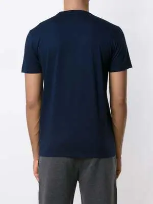 Lacoste Logo-appliqué V-neck Cotton T-shirt - Blue