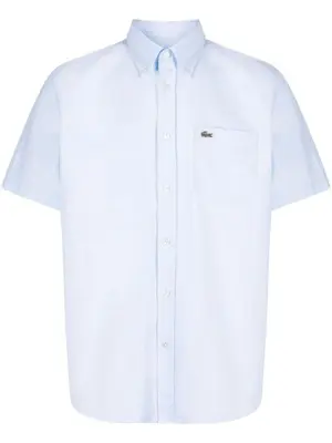 Lacoste Logo-patch Cotton Shirt - Blue