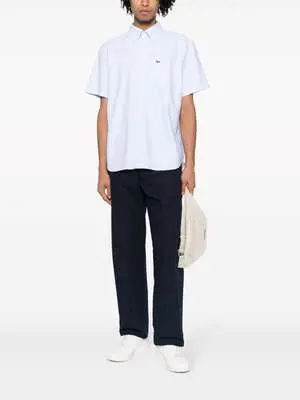 Lacoste Logo-patch Cotton Shirt - Blue
