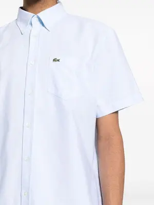 Lacoste Logo-patch Cotton Shirt - Blue