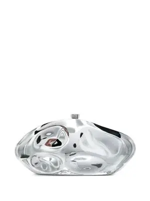 Cult Gaia Caldera Sculpted Clutch - Silver