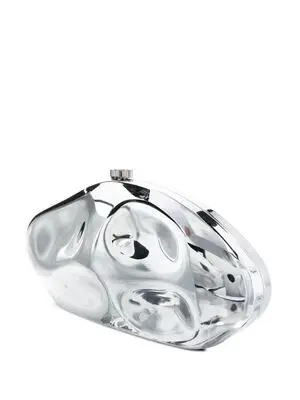 Cult Gaia Caldera Sculpted Clutch - Silver