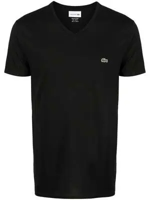 Lacoste Logo-patch V-neck Cotton T-shirt